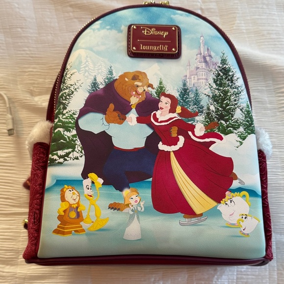 Disney | Bags | Disney Princess Red Backpack Beauty And The Beast Belle ...